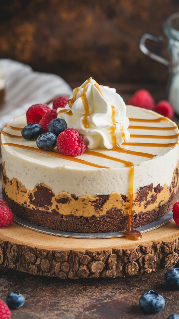Decadent Delight: Brownie Bottom Cookie Dough Cheesecake